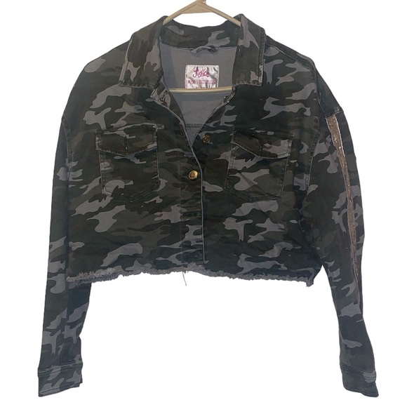 Justice | Jackets & Coats | Justice Girls Size 82 Camo Crop Denim ...